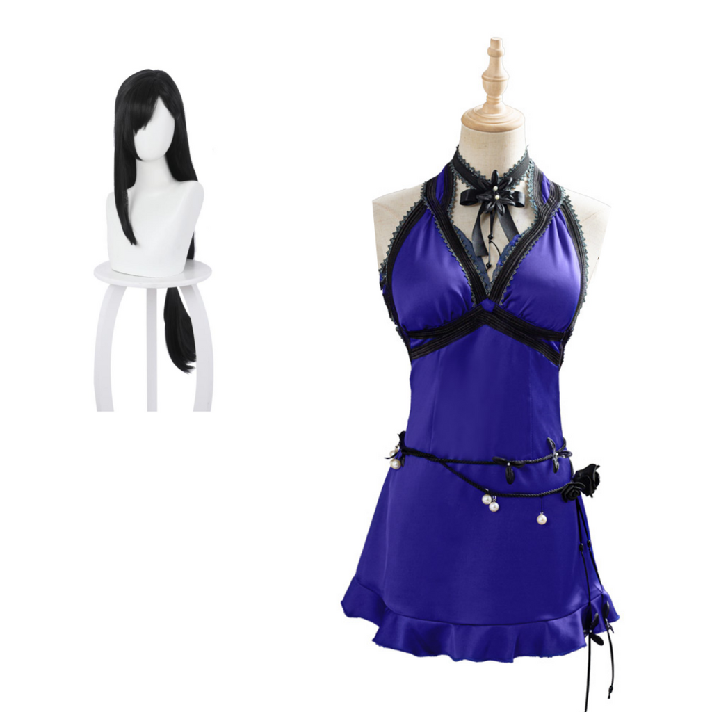 Final Fantasy VII Remake Tifa Lockhart Purple Gown Dress Cosplay Costu ...