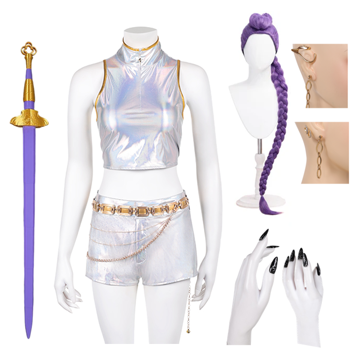 Kpop Demon Hunters Costume Rumi Cosplay White Stage Outift For Adult F ...