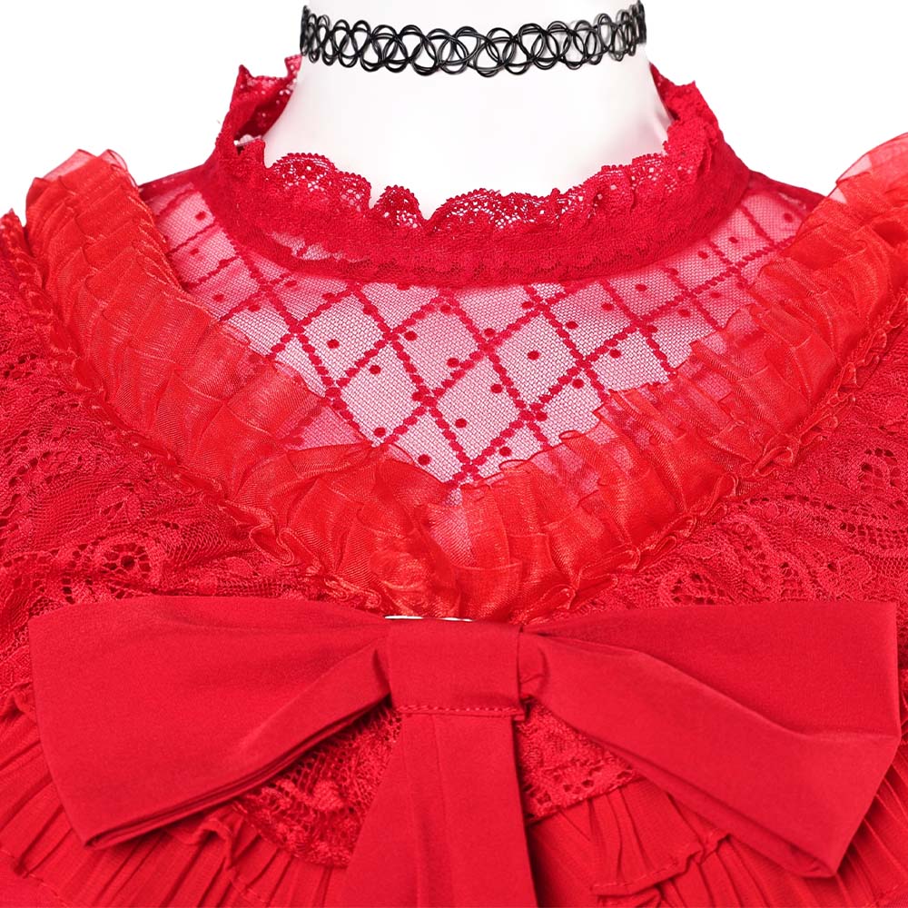 Beetlejuice The Musical Lydia Deetz Cosplay Red Wedding Dress For Fema ...