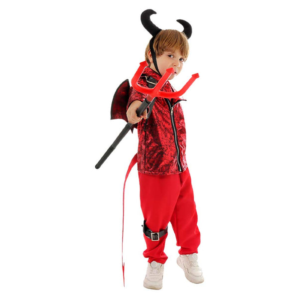 Childrenswear Halloween Punk Style Red Imp Cosplay Performance Costume ...