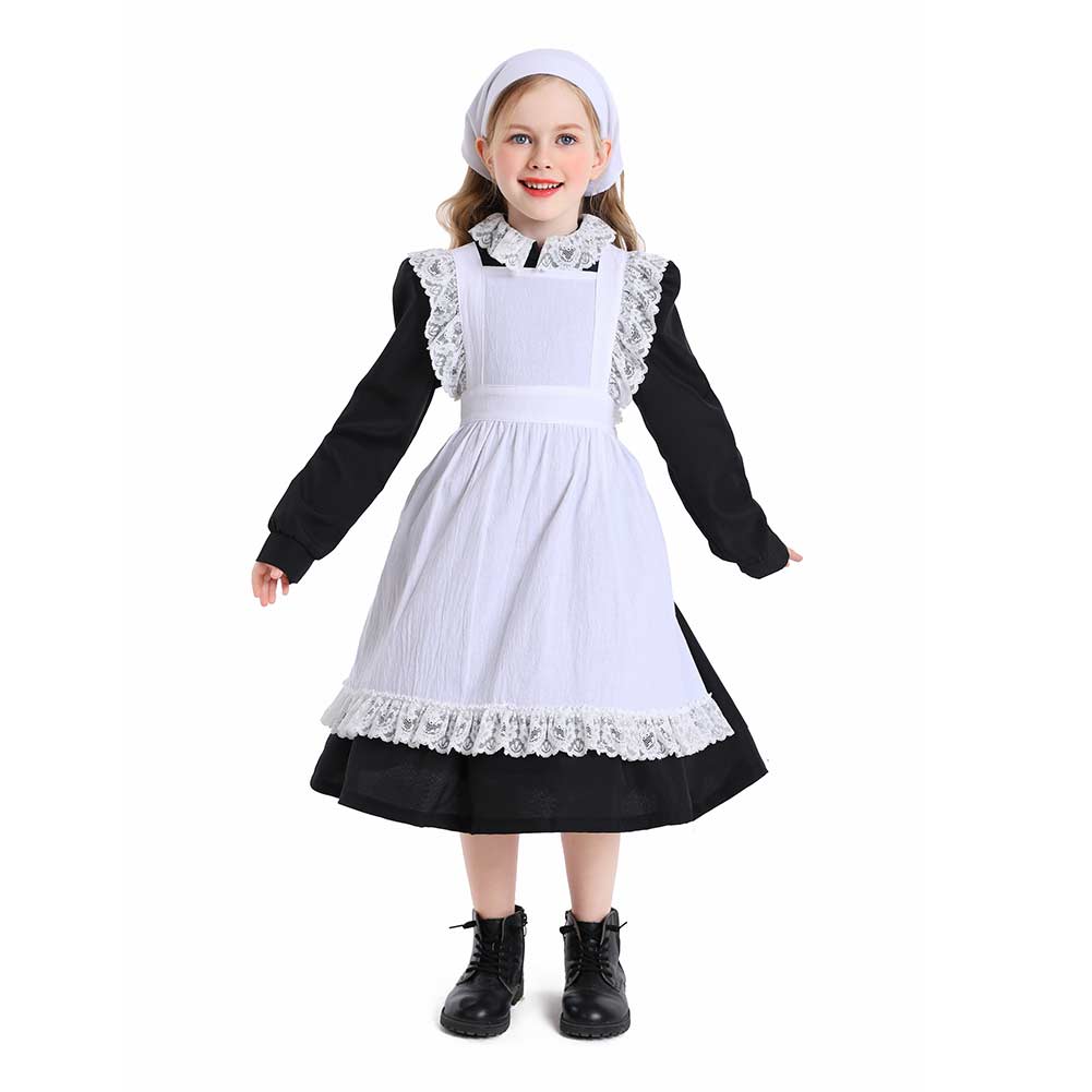 Childrenswear Kids Children Balck White Girls Thanksgiving 17th Centur ...