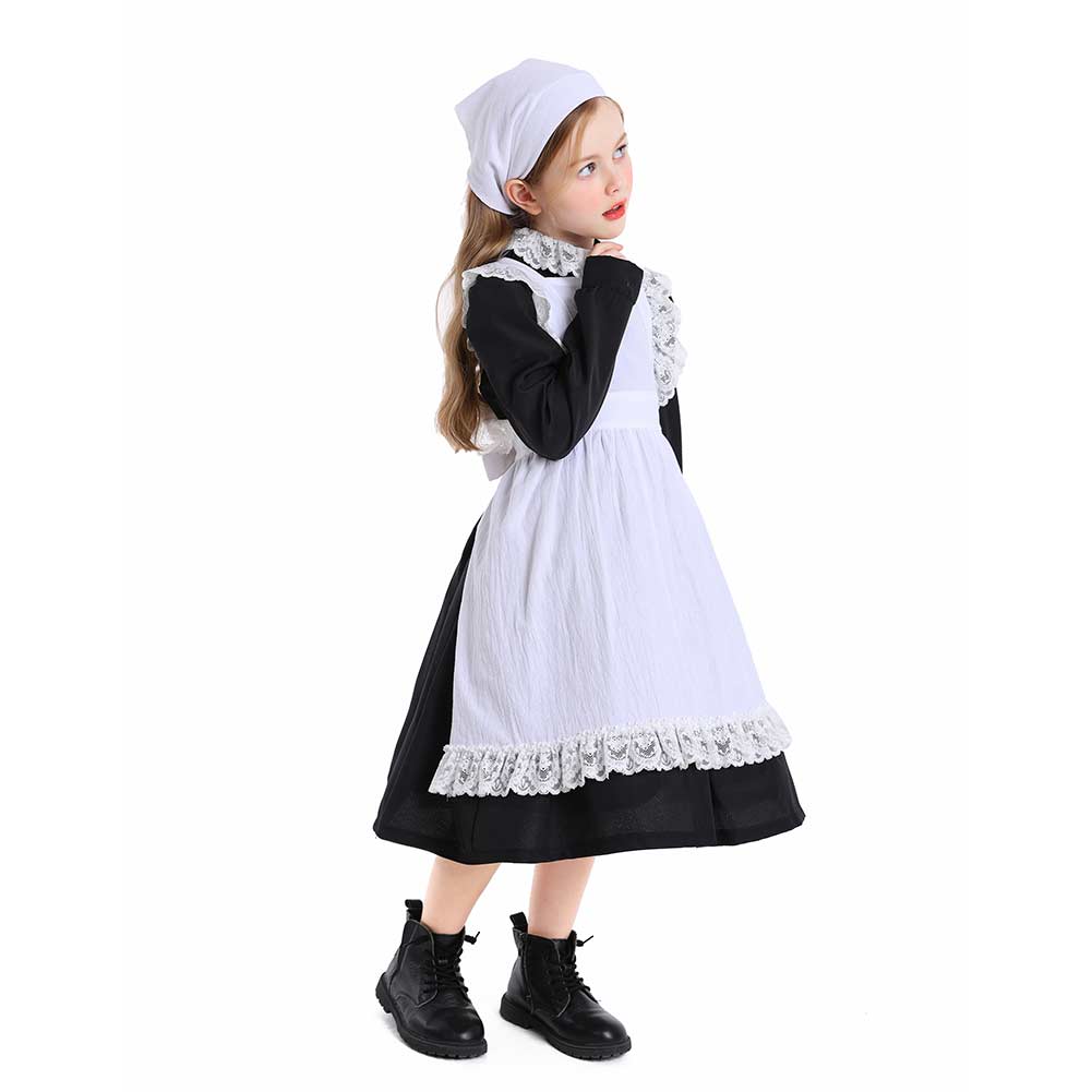 Childrenswear Kids Children Balck White Girls Thanksgiving 17th Centur ...