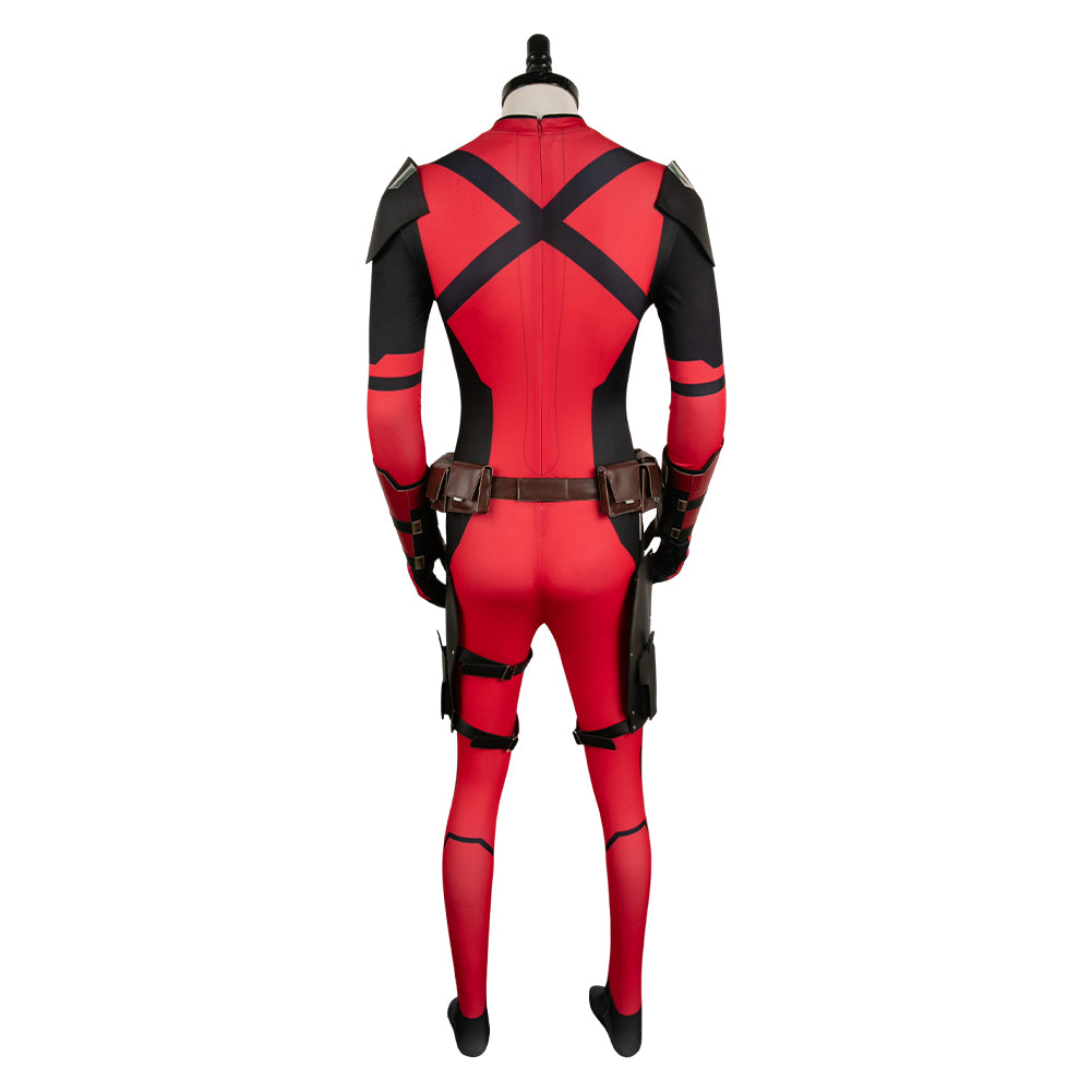 Deadpool 3 Wade Wilson Red Printed Combat Jumpsuit Cosplay Costume Out ...