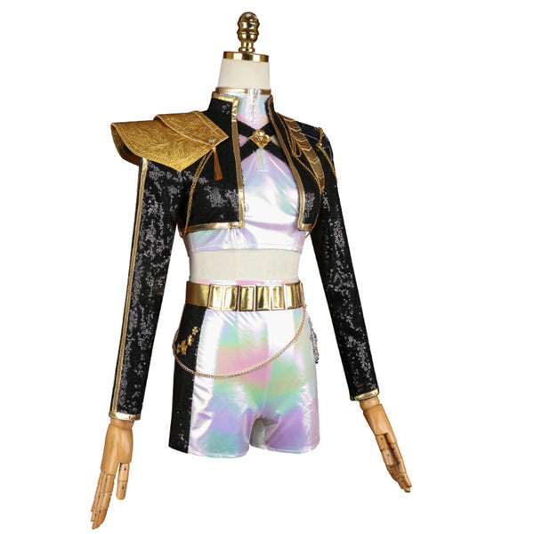 Kpop Demon Hunters Costume Rumi Cosplay Black Golden Stage Performance ...