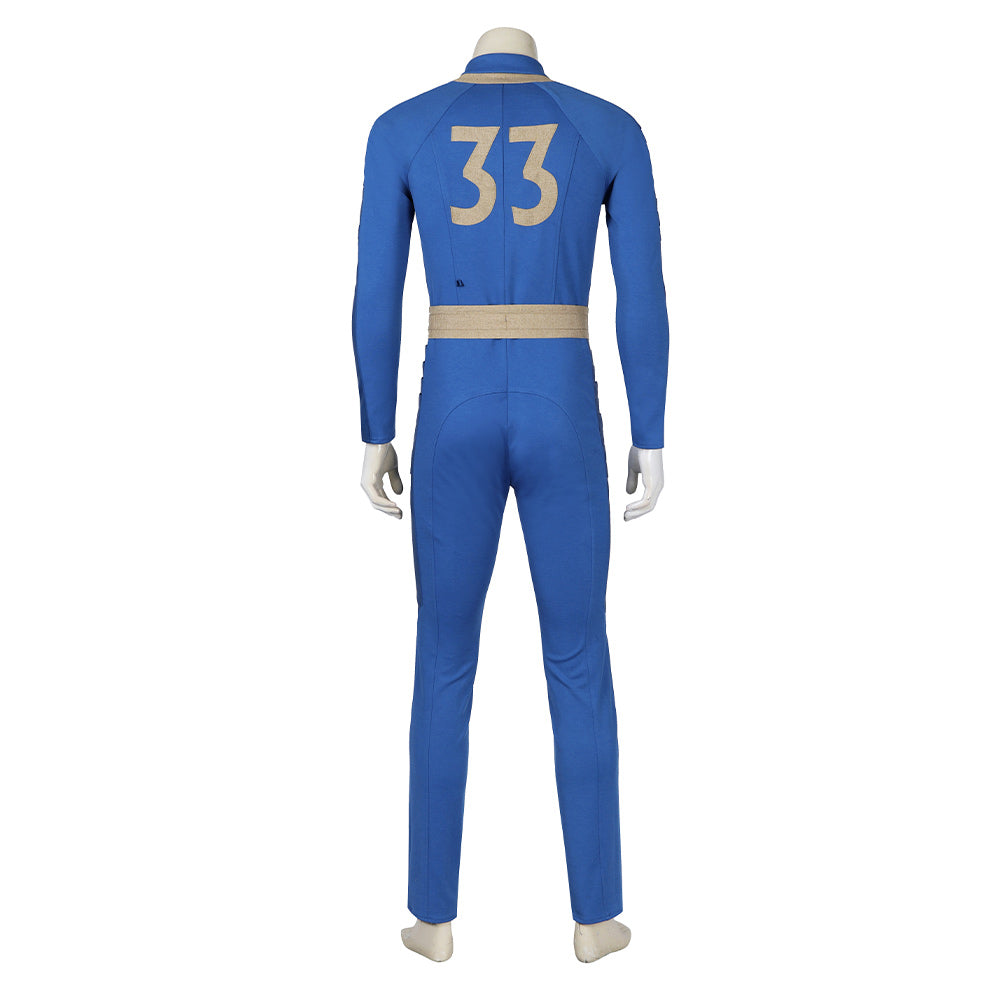 Fallout Vault Dweller Vault 33 Blue Jumpsuit Men Version Cosplay Costu ...