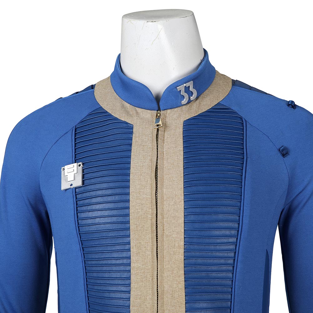 Fallout Vault Dweller Vault 33 Blue Jumpsuit Men Version Cosplay Costu ...