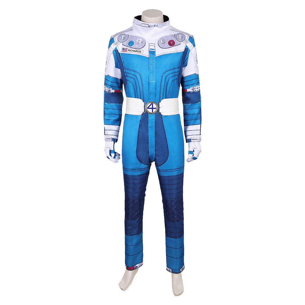 Human Torch Cosplay Costume Blue Outfit For Adult Man Halloween Carniv ...