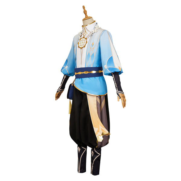 Genshin Impact Costume Aether Cosplay For Adult Man Blue Suit Hallowee ...