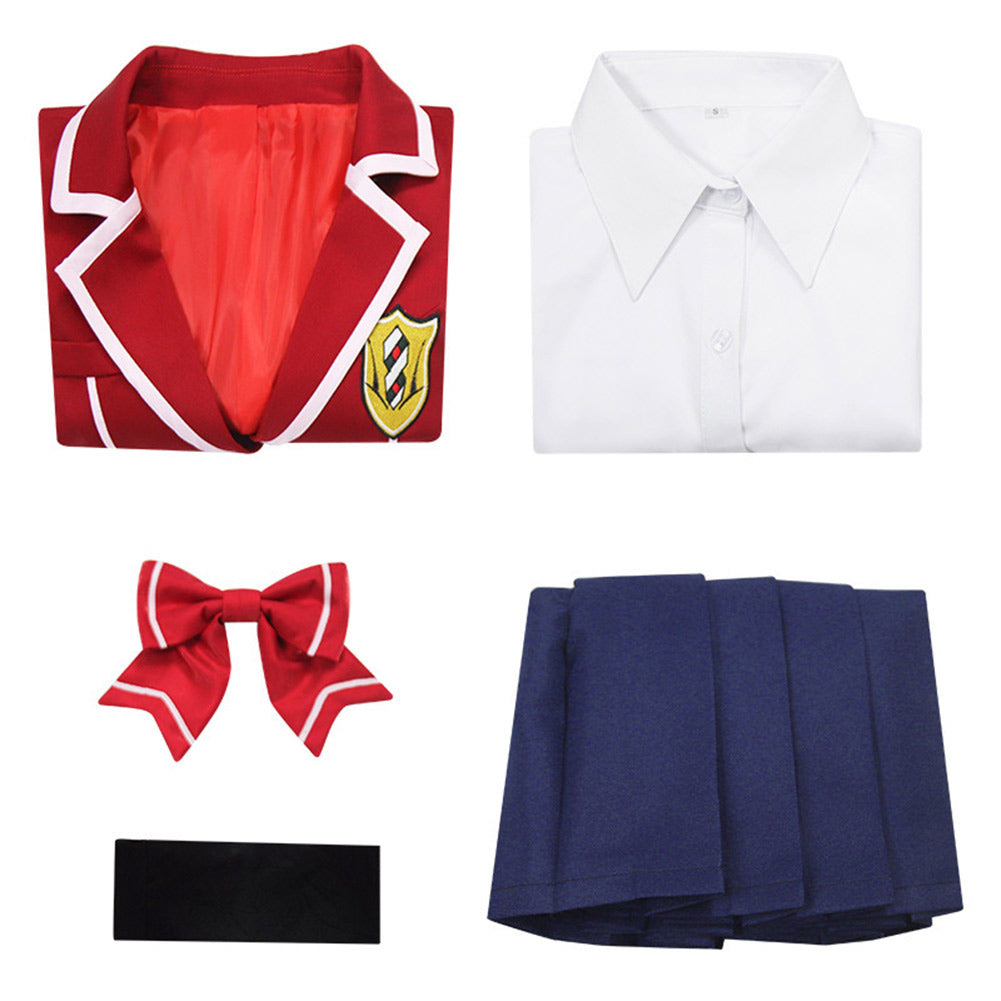 Guilty Crown Yuzuriha Inori Red School Uniform Suit Anime Cosplay Cost ...