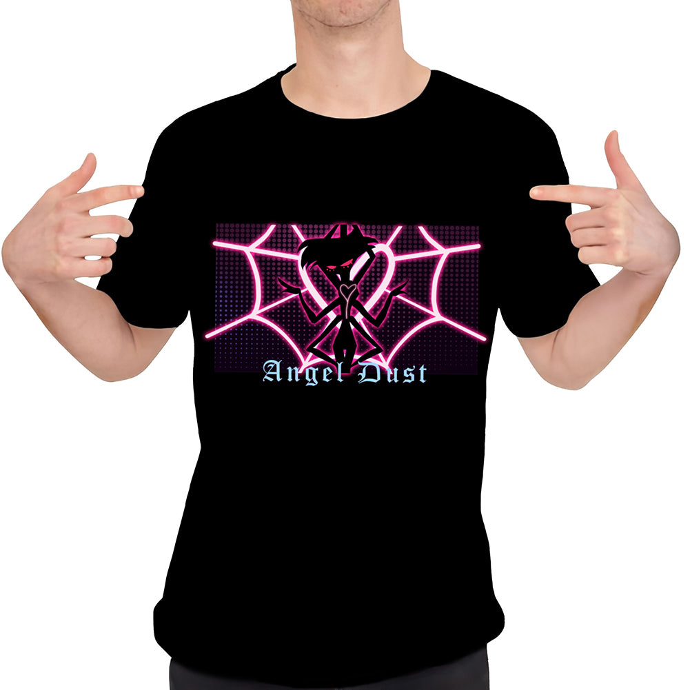 Hazbin Hotel Angel Dust 3D Printed Black T-shirt Summer Men Women Shor ...