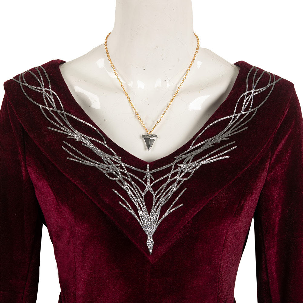 House of the Dragon Rhaenyra Targaryen Dark Red Dress Cosplay Costume ...
