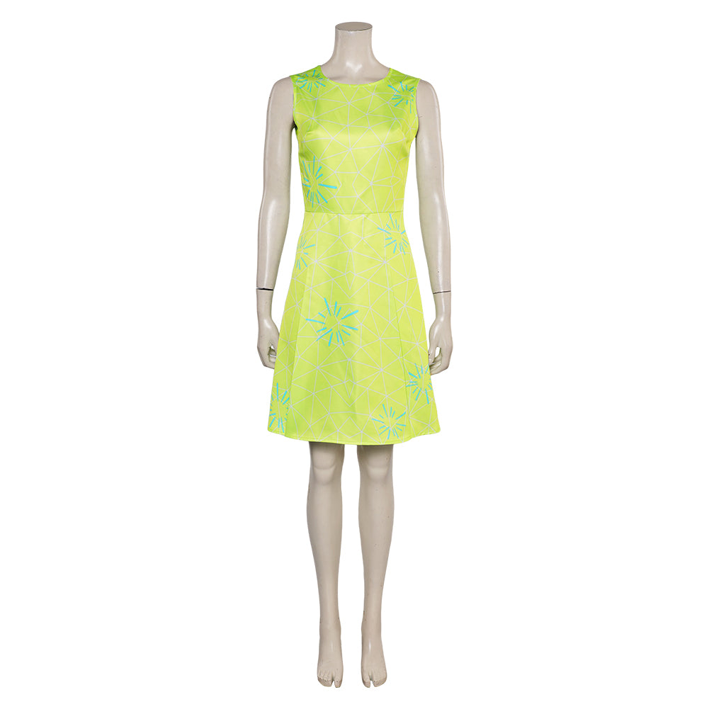Inside Out 2 2024 Movie Joy Green Dress Cosplay Costume Outfits Hallow ...