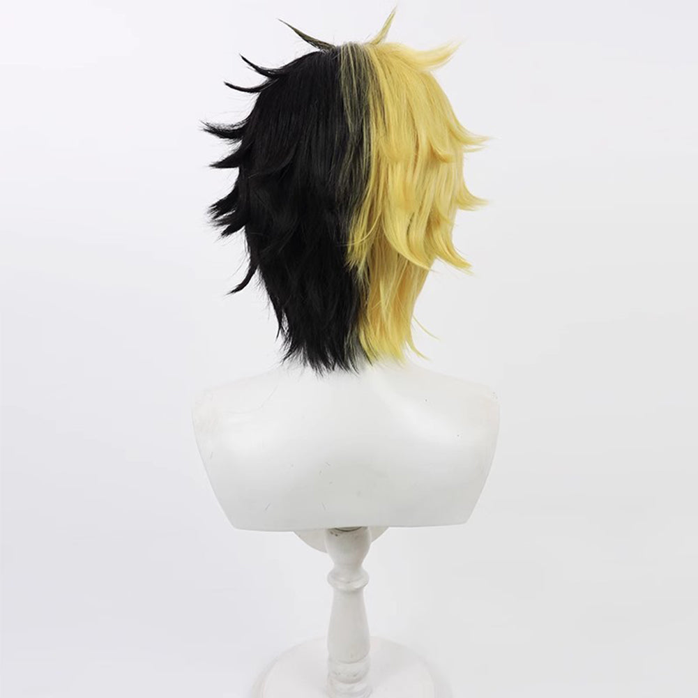 Mashle: Magic and Muscles Ames Rayne Cosplay Black Yellow Wig Heat Res ...