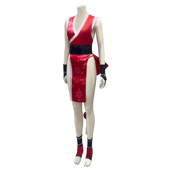 Street Fighter Costume Mai Shiranui Cosplay Red Battle Suit For Adult ...