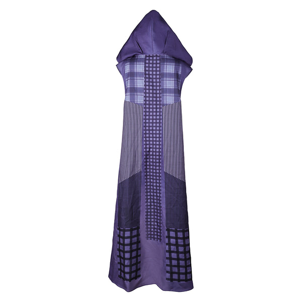 SW: The Acolyte Mae Purple Printed Hooded Poncho Cosplay Costume Outfi ...