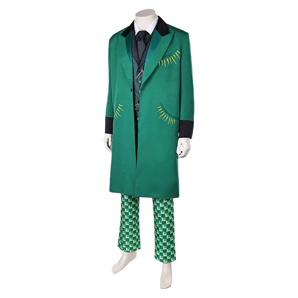 Wizard Cosplay Costume Male Green Coat Suit Halloween Carnival Suit ...