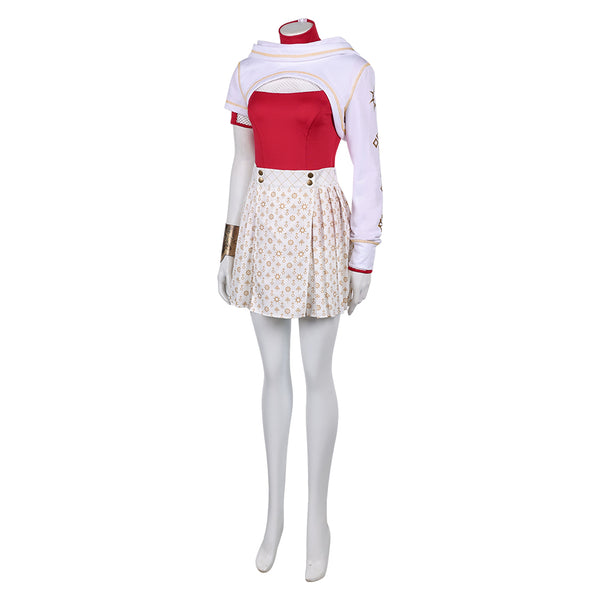 Zombies Costume Nova Cosplay White Red Dress Outfit For Adult Female H ...
