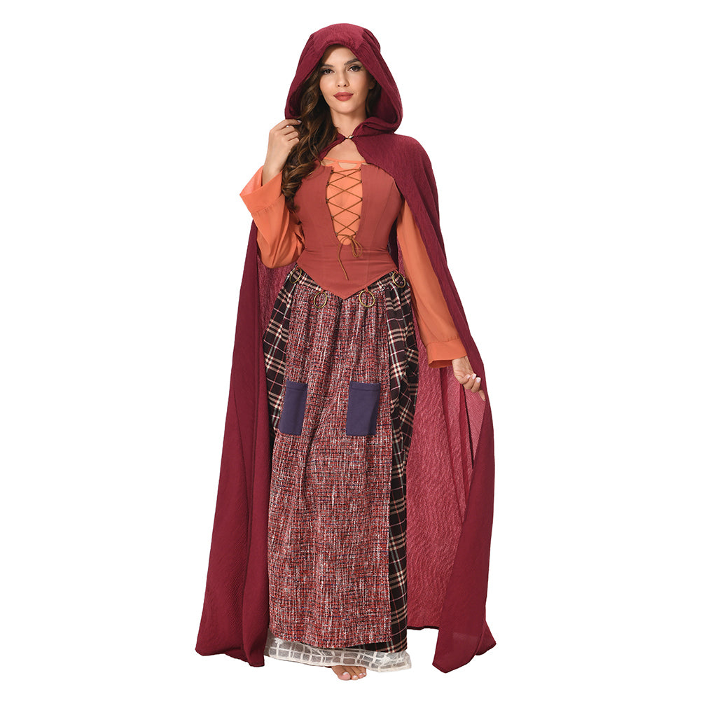 Hocus Pocus 2 Mary Sanderson Hooded Cloak Outfits Halloween Carnival S ...