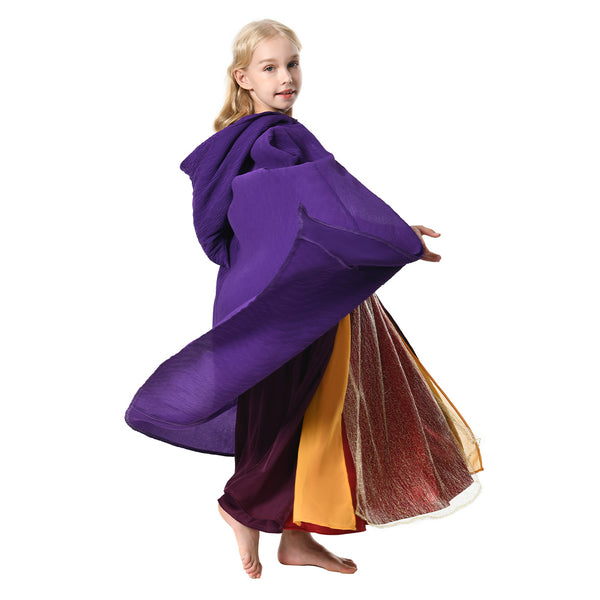 Kids Children Hocus Pocus 2 Sarah Sanderson Cosplay Cloak Halloween Ca ...