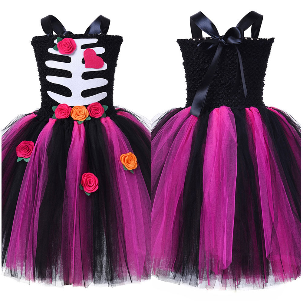 Kids Girls Tim Burton‘s Corpse Bride Cosplay Costume Weeding Dress Hal ...