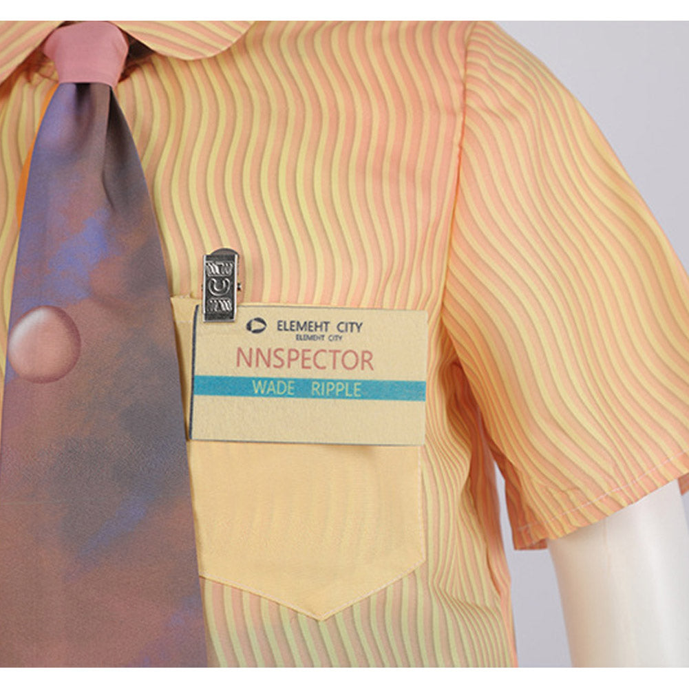 Kids Children Elemental Wade Ripple Cosplay Costume Shirt Necktie Mask ...