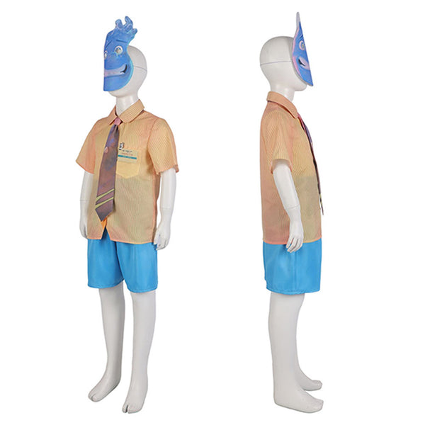 Kids Children Elemental Wade Ripple Cosplay Costume Shirt Necktie Mask ...