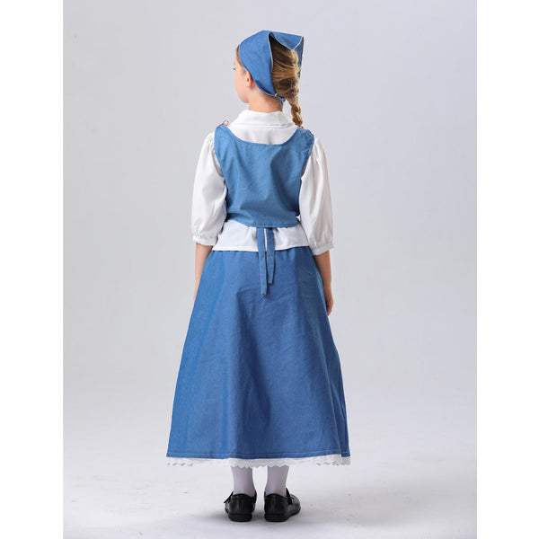 Beauty and the Beast Belle Kids Children Cosplay Costume Dress Hallowe ...