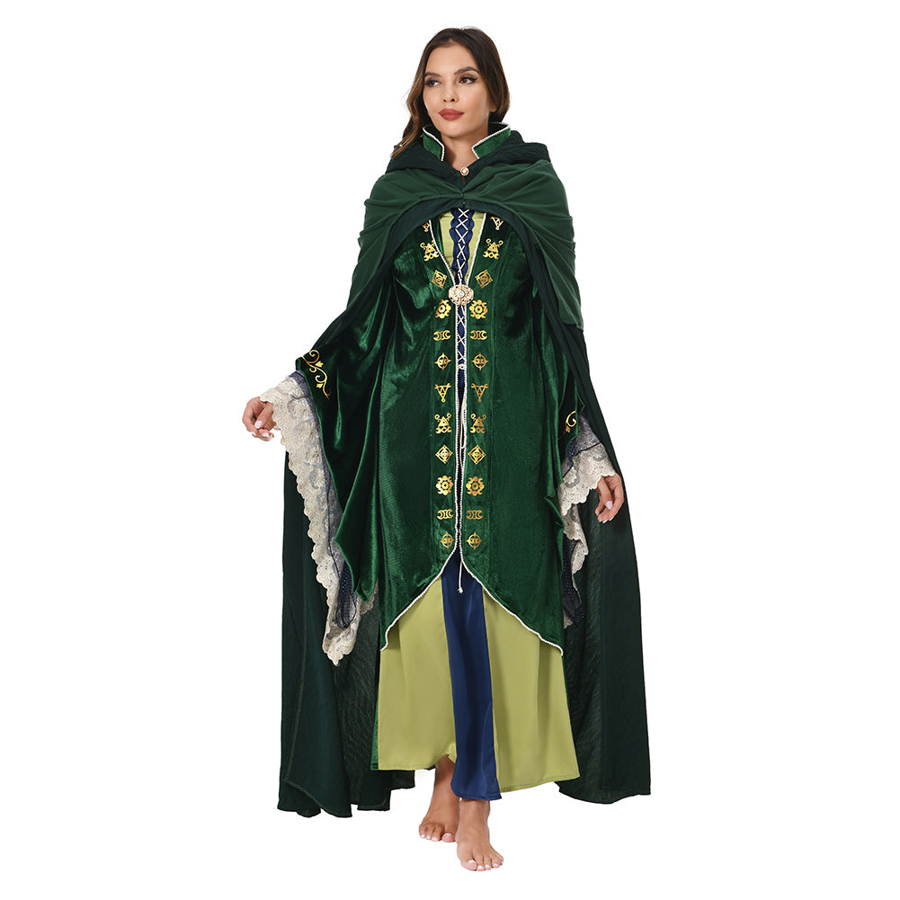 Hocus Pocus 2 Winifred Sanderson Hooded Cloak Outfits Halloween Carniv ...