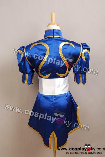 Street Fighter Chun Li Cosplay Costume Halloween Blue Dress – Cosplaysky.ca