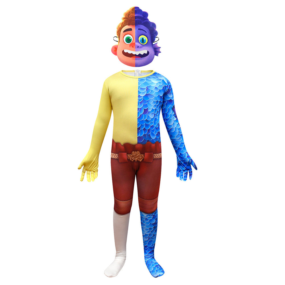 Luca Cosplay Costume Jumpsuit Mask Outfits Halloween Carnival Suit ...