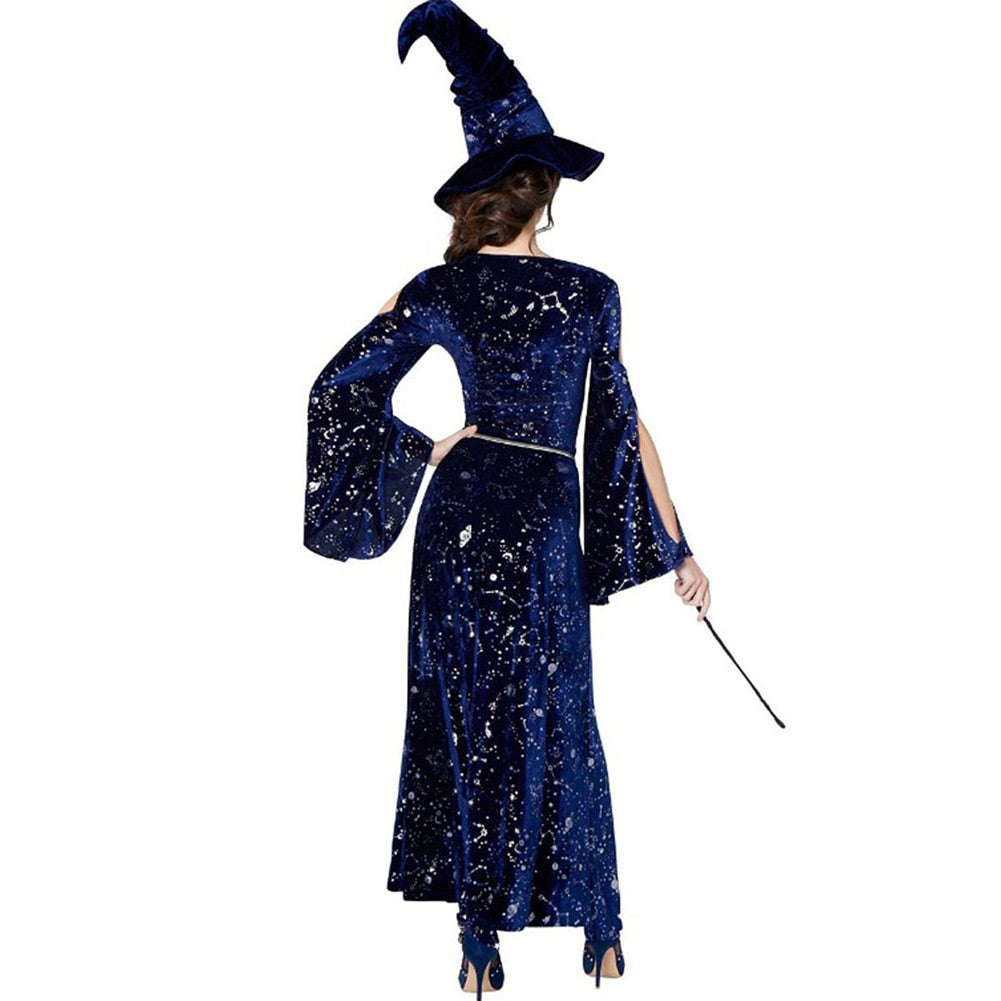 Adult wizard Cosplay Costume Dress Hat Outfits Halloween Carnival Suit ...