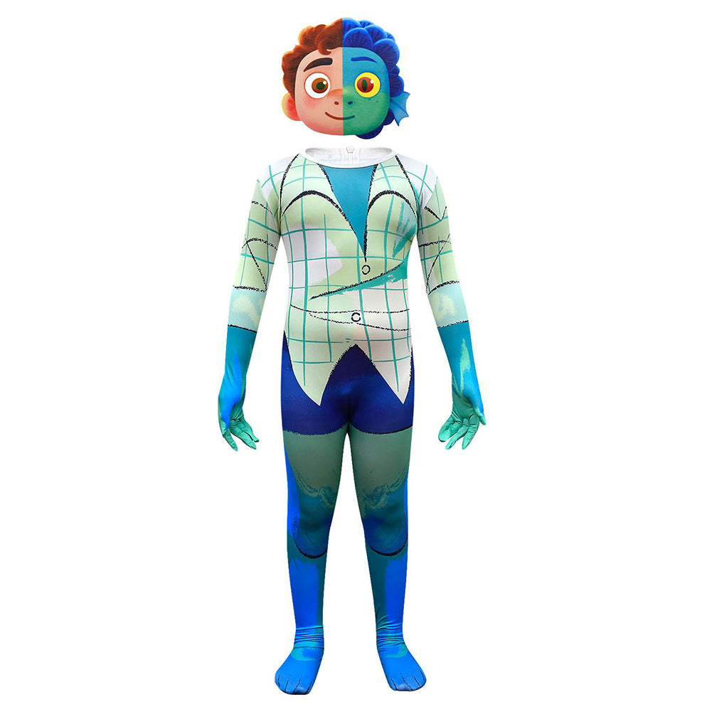 Luca Cosplay Costume Jumpsuit Mask Outfits KidsHalloween Carnival Suit ...