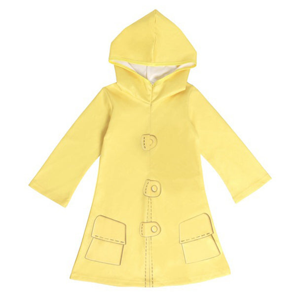 Kids Girls Little Nightmares Six Yellow Hooded Raincoat Dress Cosplay ...