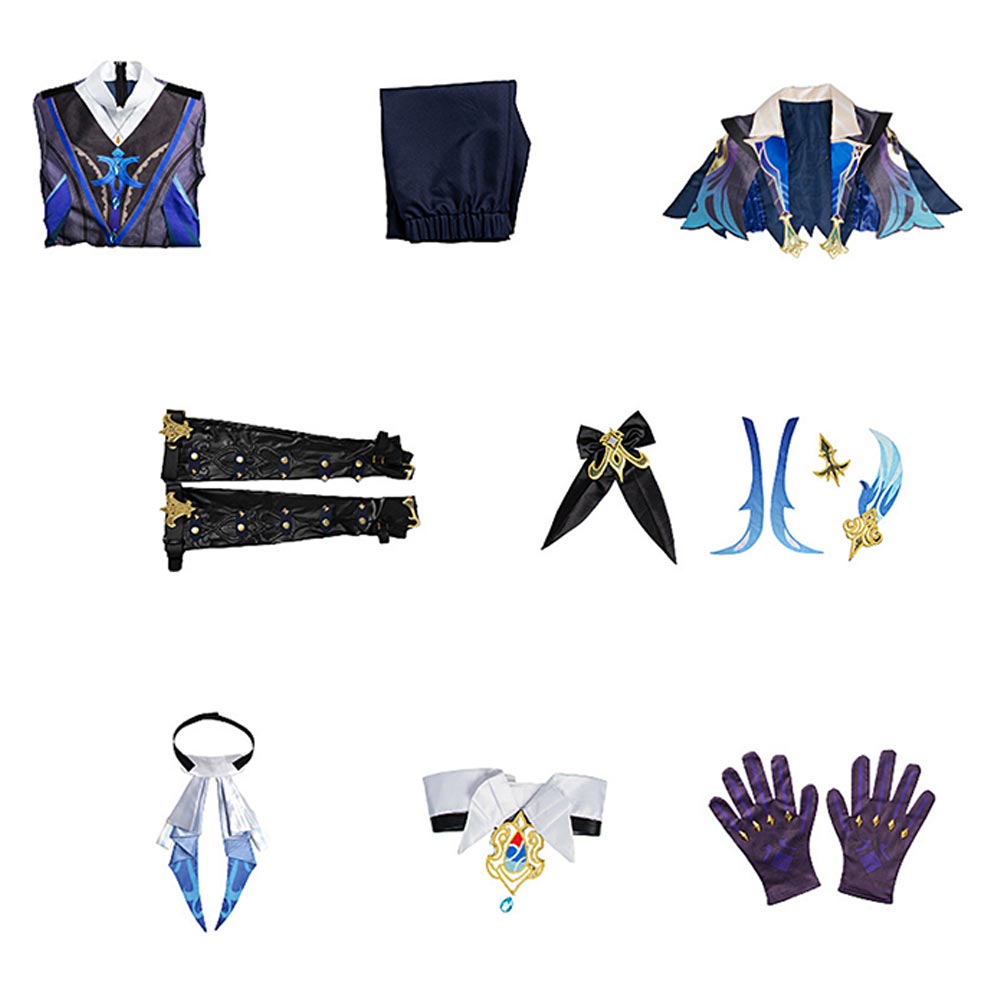 Genshin Impact Neuvillette Cosplay Costume Blue Outfits Halloween Carn ...