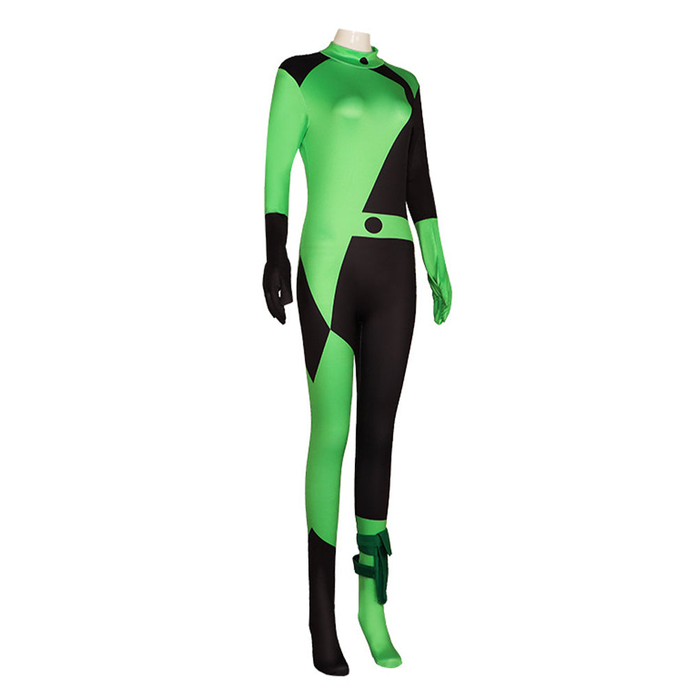 Kim Possible Shego TV Green Jumpsuit Halloween Carnival Party Suit Cos ...
