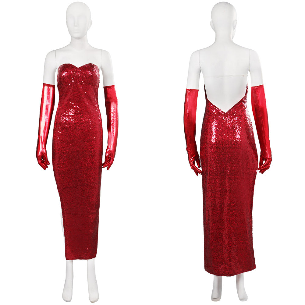 Who Framed Roger Rabbit Jessica Rabbit Sexy Dress Cosplay Costume Hall ...
